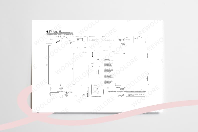 IPhone 6 Teardown Art - Digital Template - Apple - iPhone - Framed ...