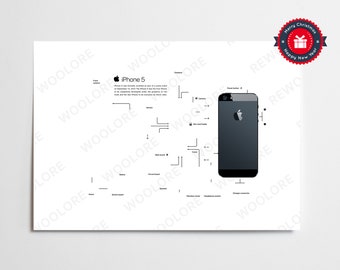 IPhone SE Teardown Art Digital Template Apple iPhone Framed iPhone Wall ...