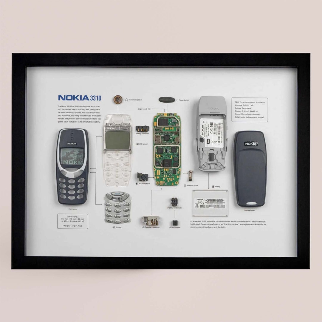 Download NOKIA 3310 Teardown Template, Disassemble Phone Drawings - Etsy