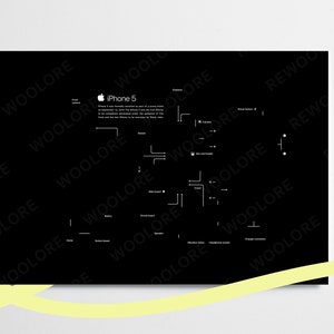 IPhone 5 Black Teardown Art - Digital Template - Apple - iPhone ...