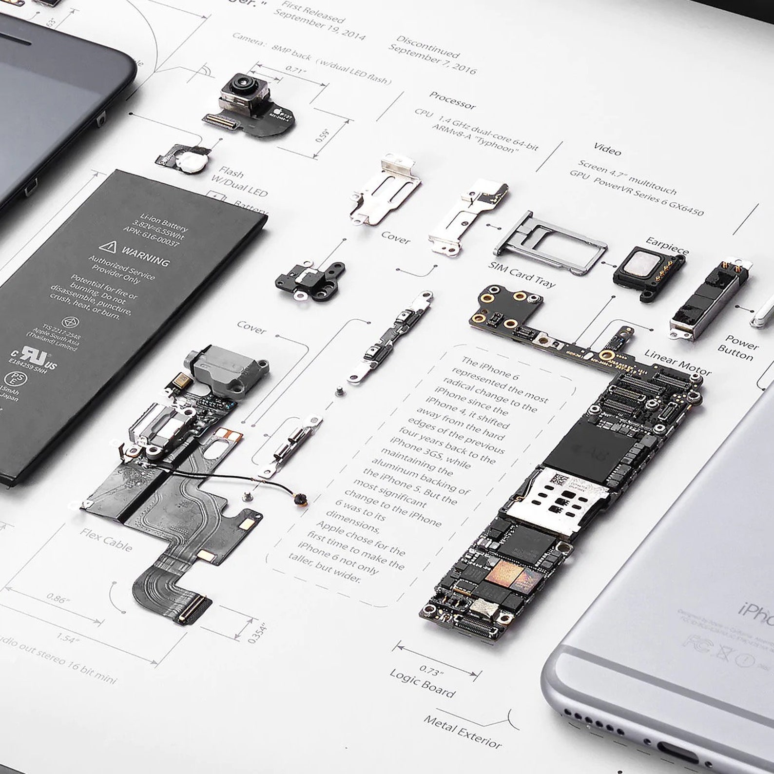 IPhone 6 Teardown Art - Digital Template - Apple - iPhone - Framed ...