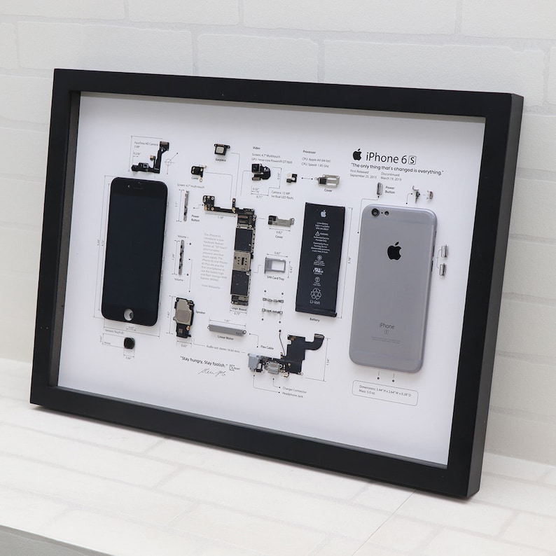 IPhone 6s Teardown Art Plantilla digital Apple iPhone Arte de pared de ...