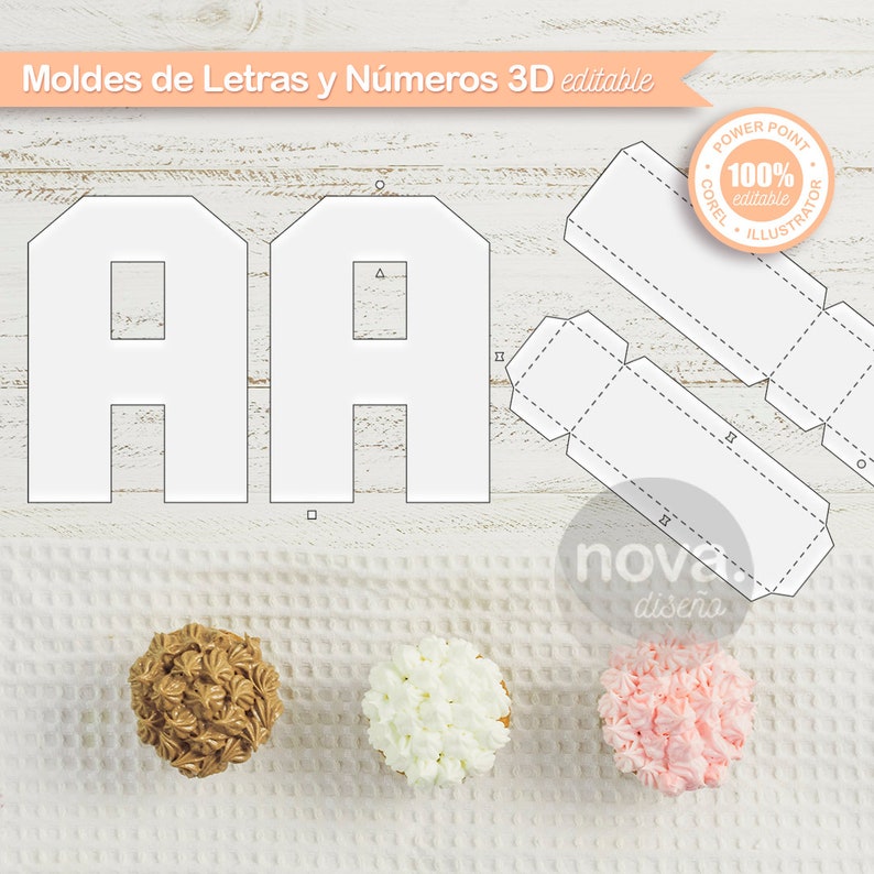 Printable Kit of 3D Letters and Numbers Molds 14 CM - Etsy