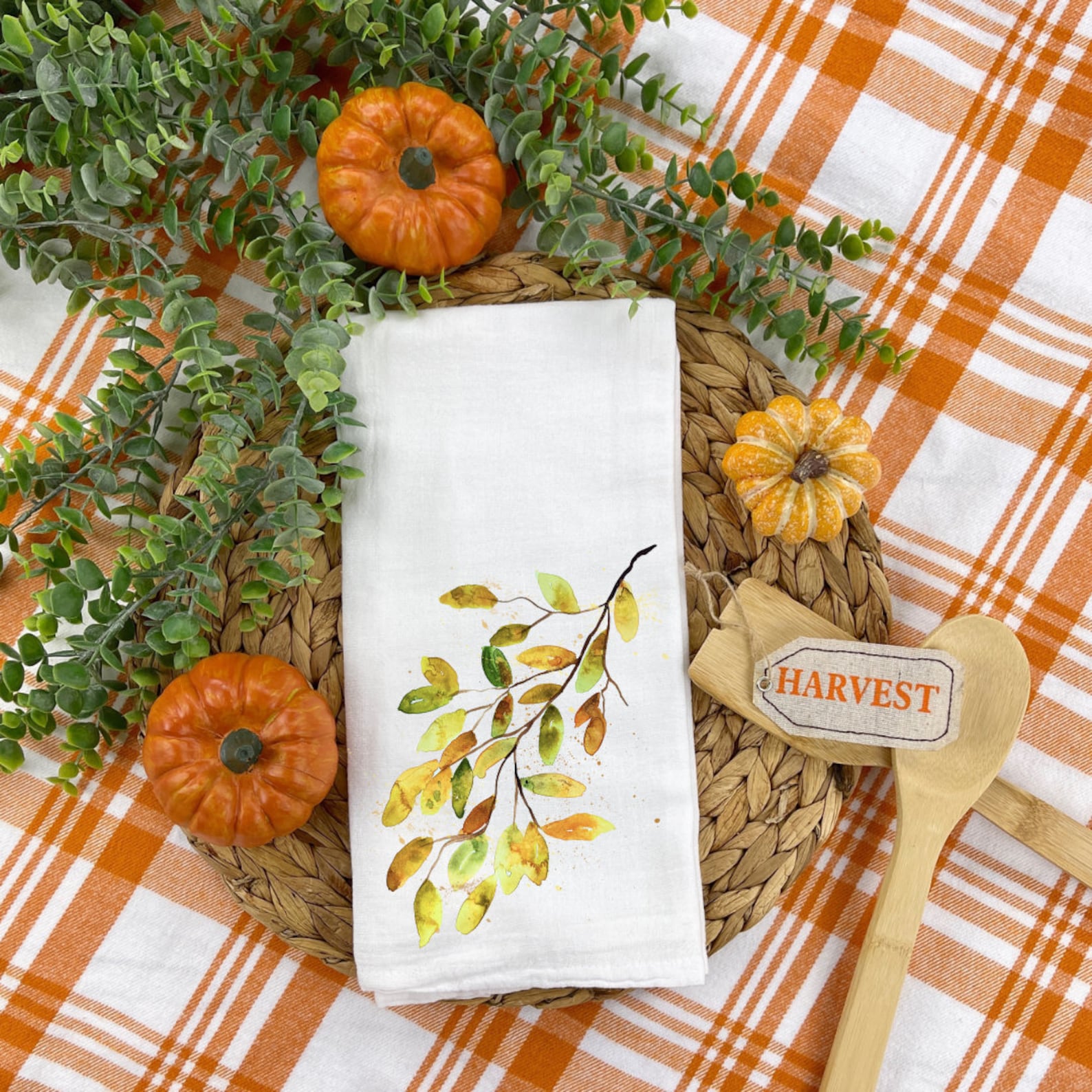 Autumn Leaves Tea Towel - Etsy