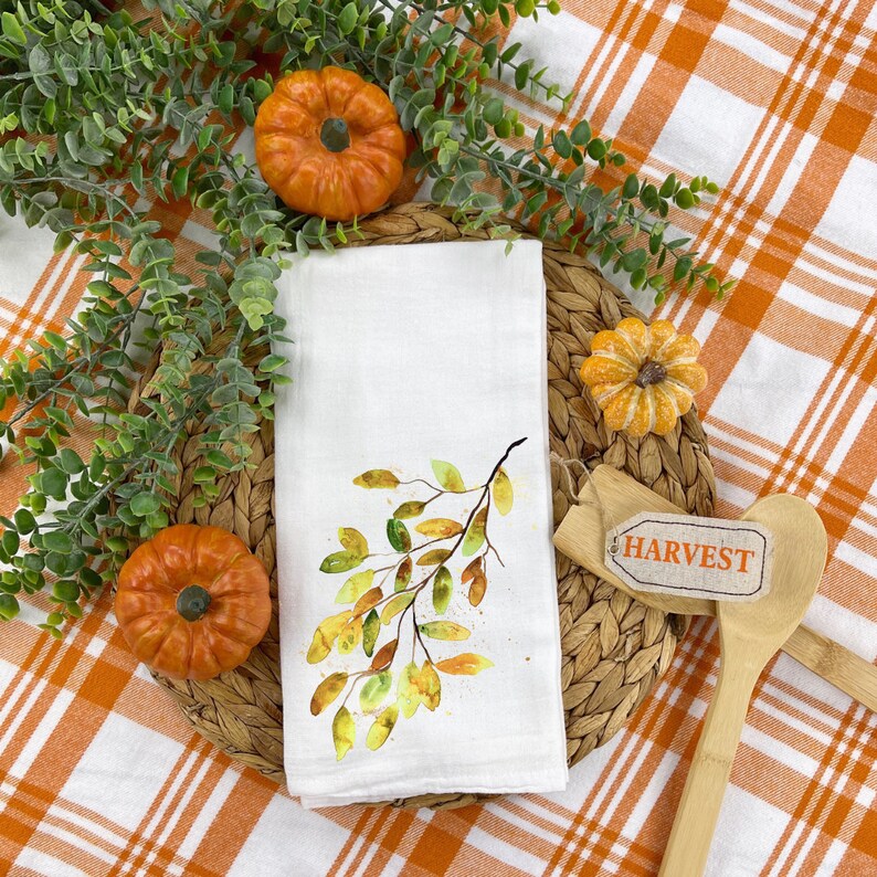 Autumn Leaves Tea Towel - Etsy