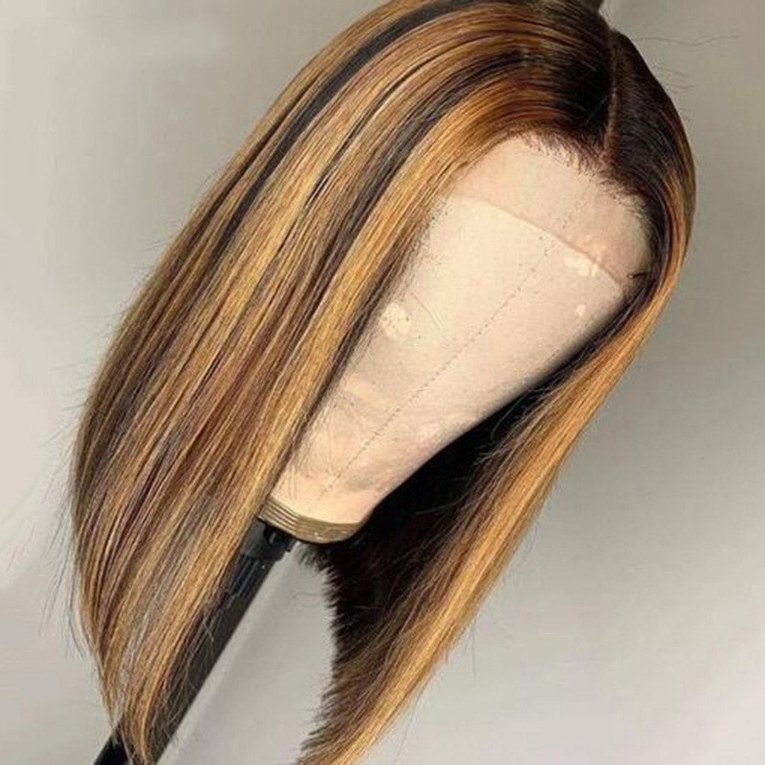 Choose Colors Front Lace Wigs center-parted, Shoulder-length Straight ...