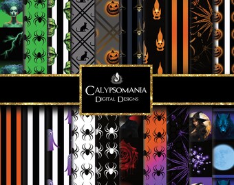 Halloween Digital Paper: Printable Spooky Patterns for Creepy Crafts - Etsy