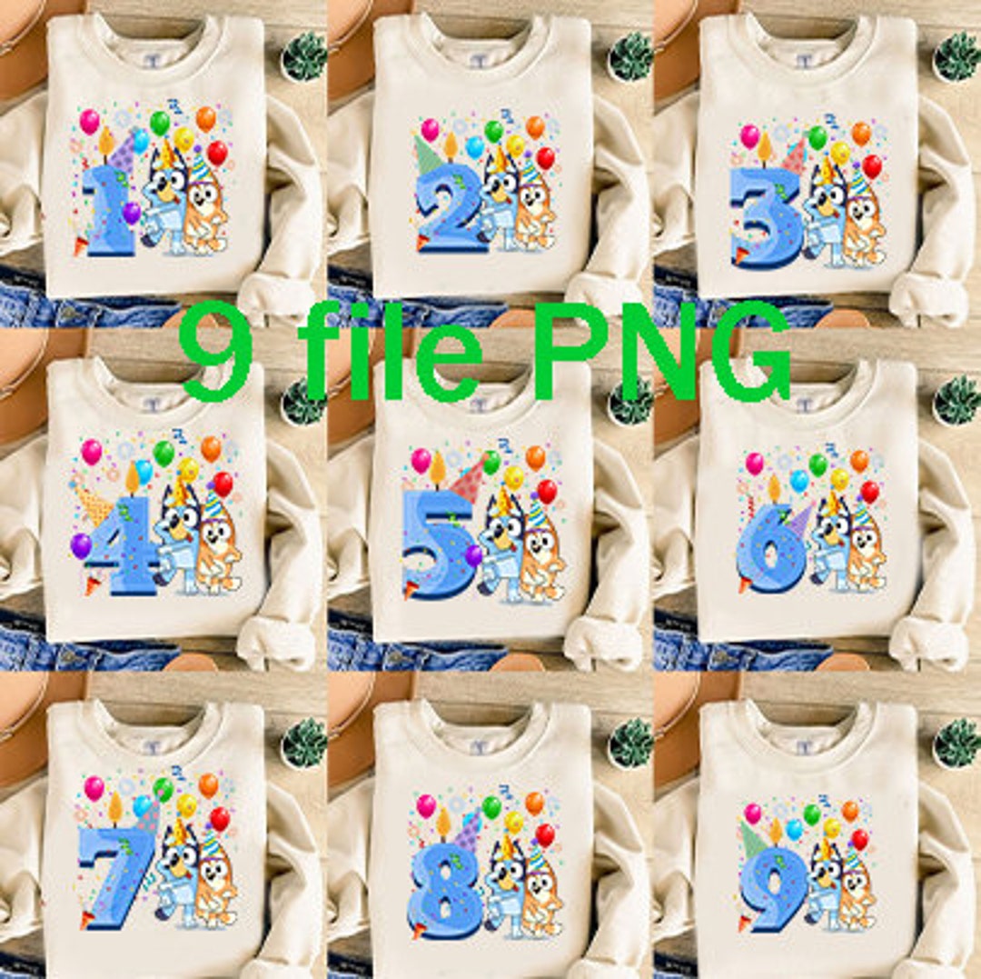 Bluey Birthday Numbers Png, Bluey Birthday Png, It's My Birthday PNG ...