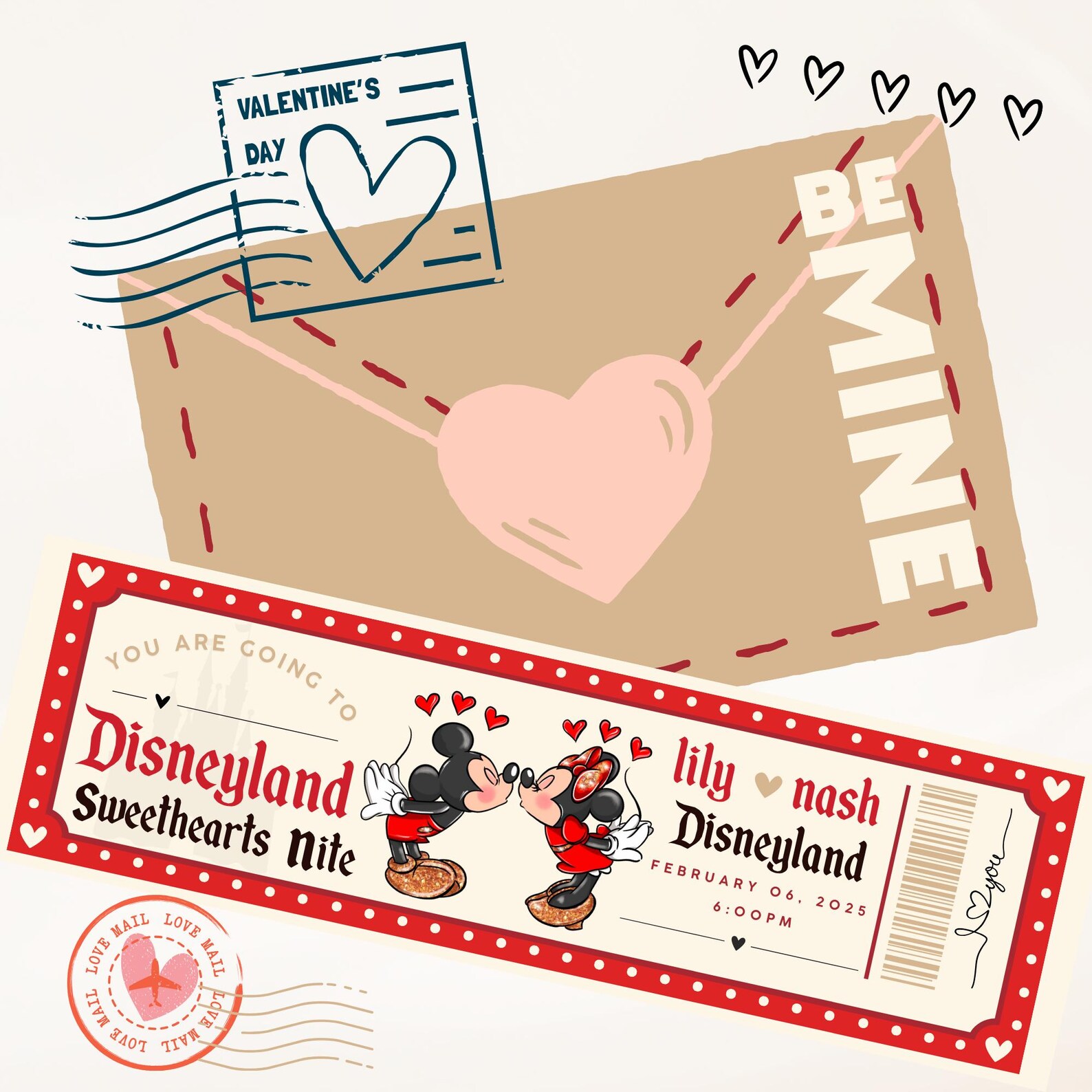 Disneyland Sweethearts Nite Ticket, Custom Keepsake (digital Download ...