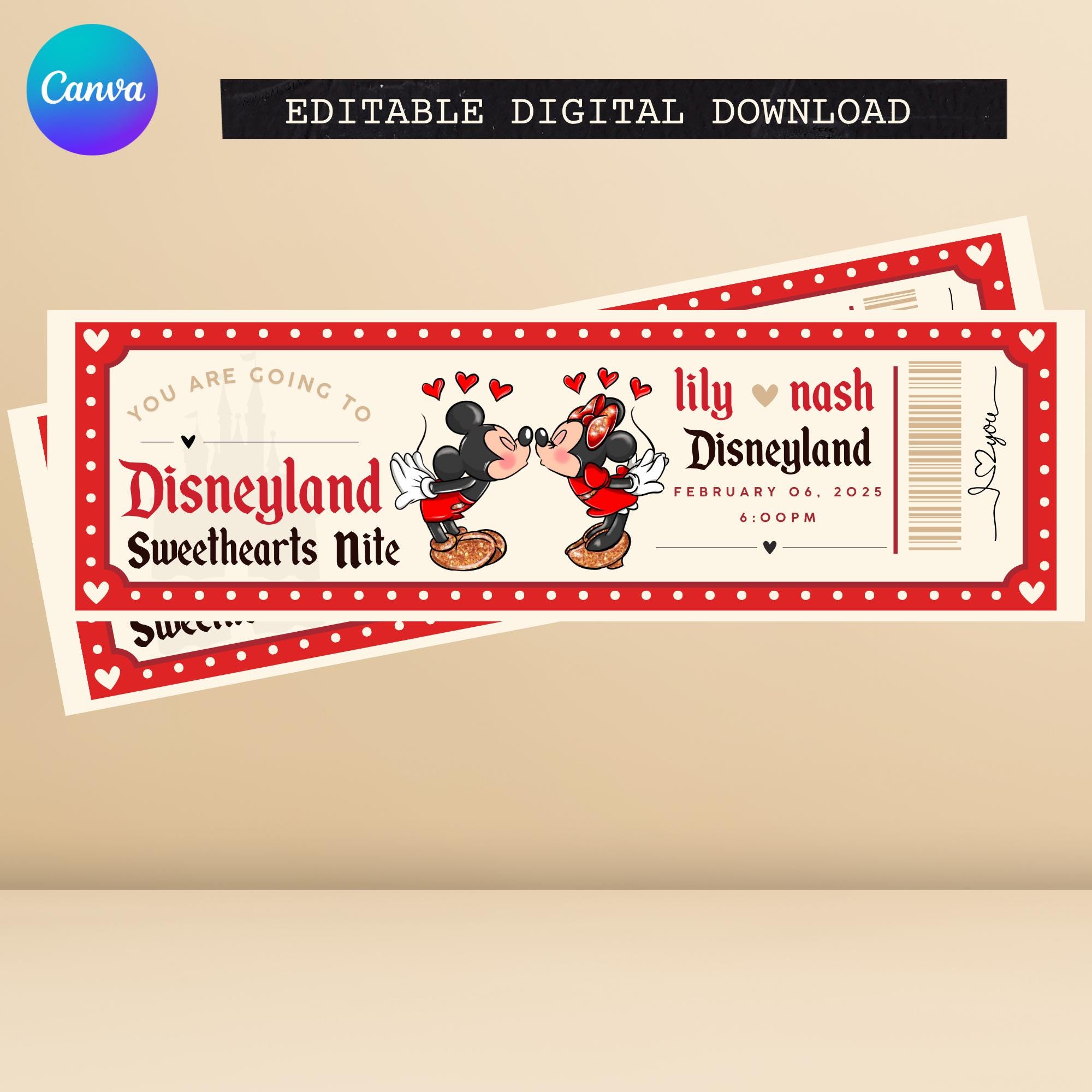 Disneyland Sweethearts Nite Ticket, Disneyland Surprise Ticket ...