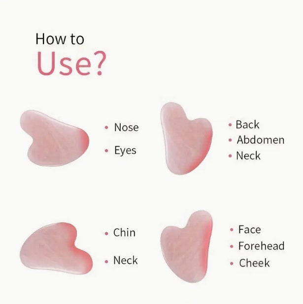 Gua Sha Board Facial Massage Chinese Medicine Natural Rose Stone ...