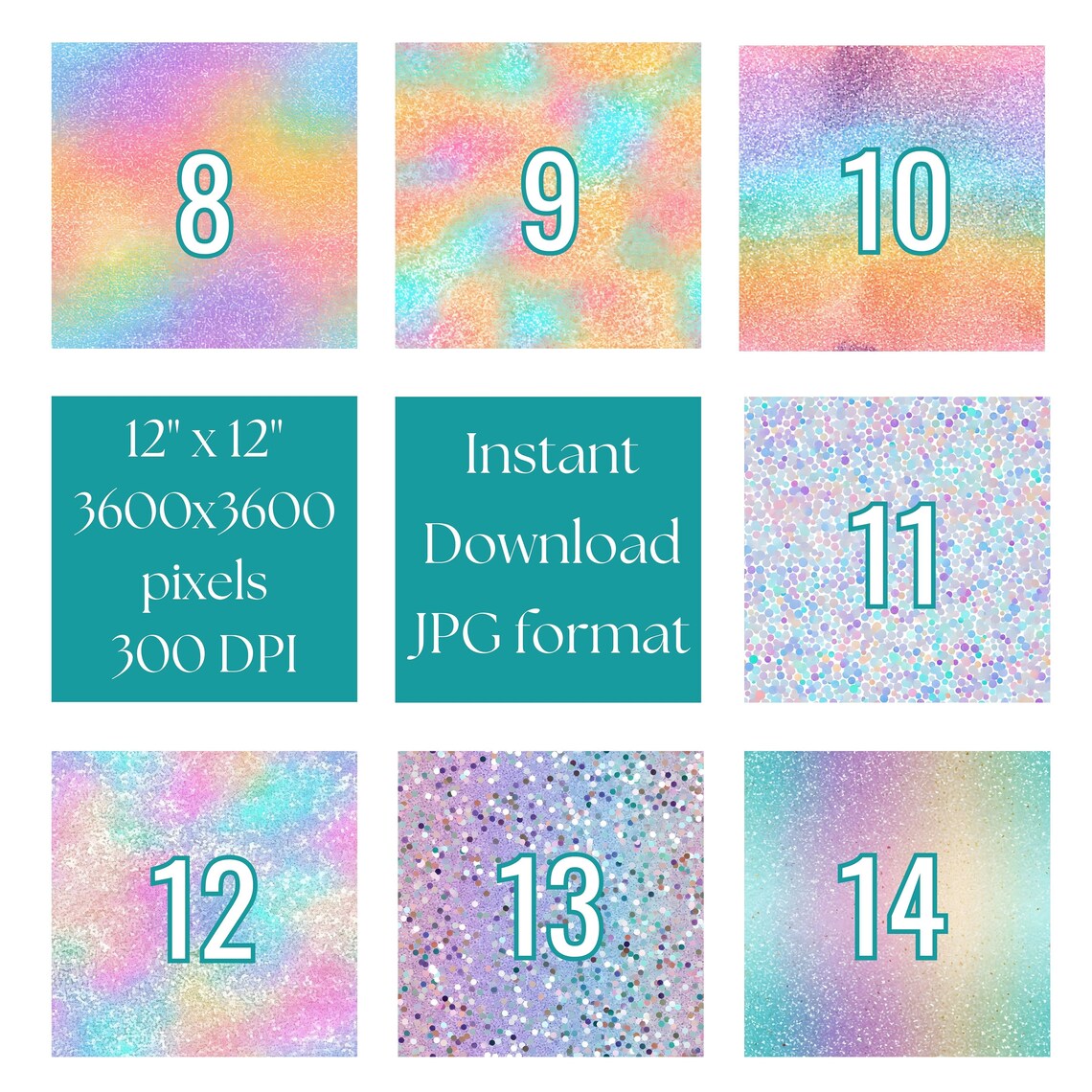 Shimmer Glitter Pastel Seamless DIGITAL PAPER | Glitter Background ...