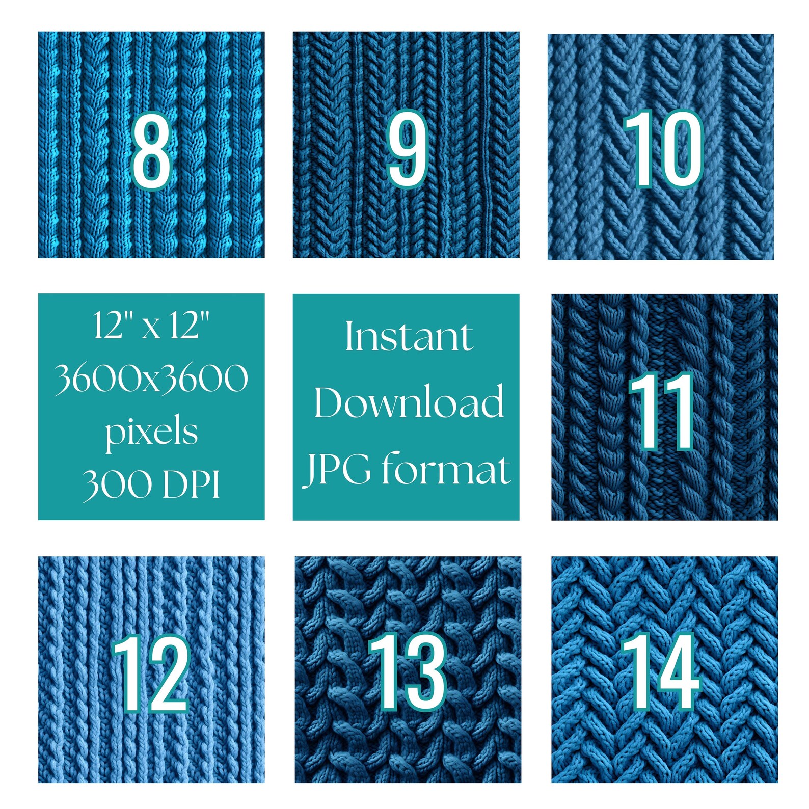 Blue Knit Texture DIGITAL PAPER Knitted Wool Sweater Jumper Background ...