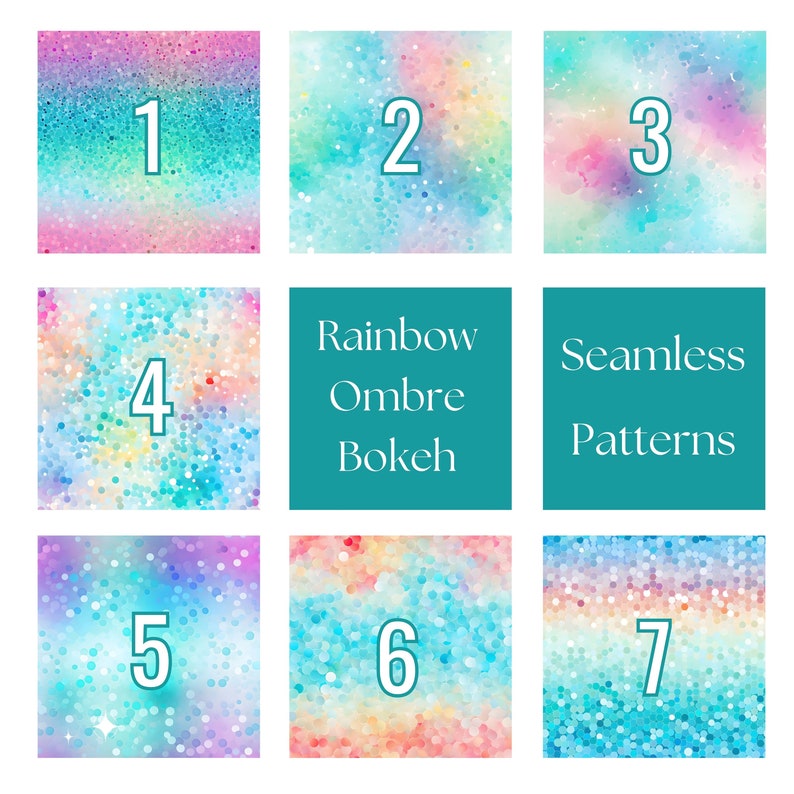Rainbow Ombre Bokeh DIGITAL PAPER Colorful Polkadot Pastel Unicorn ...