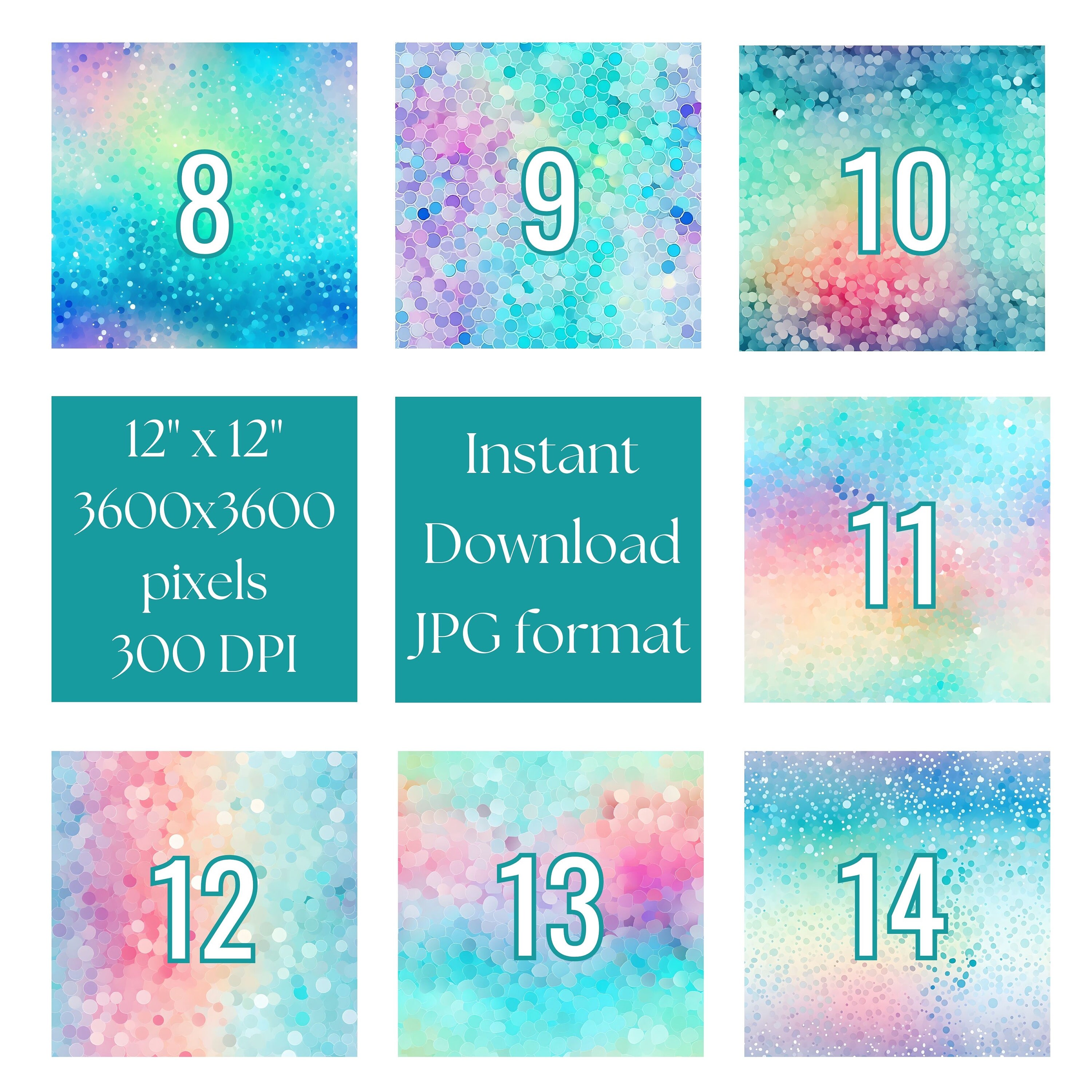 Rainbow Ombre Bokeh DIGITAL PAPER Colorful Polkadot Pastel Unicorn ...