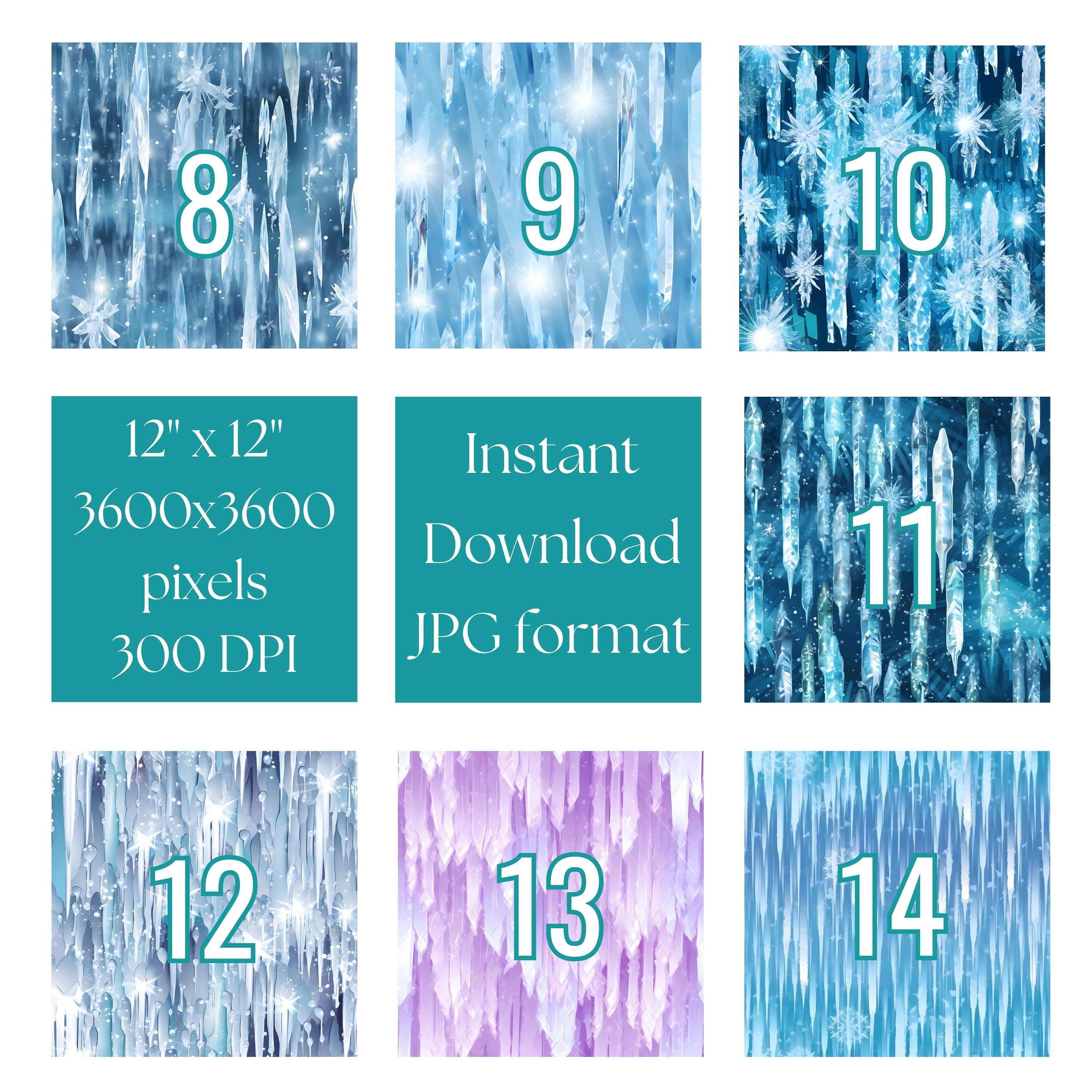Frozen Icicles Seamless DIGITAL PAPER | Enchanted Winter Holiday Papers ...