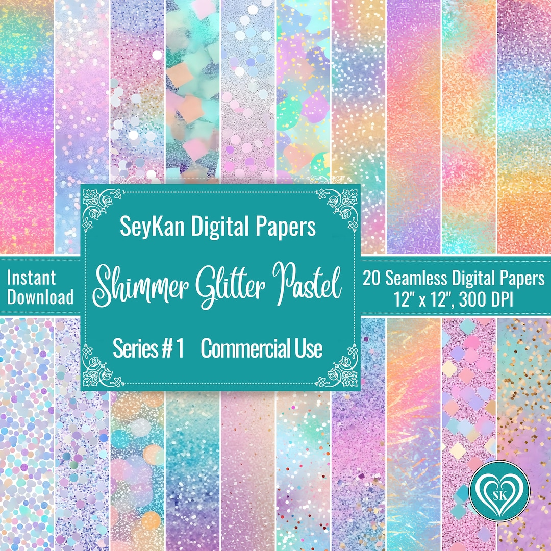 Shimmer Glitter Pastel Seamless DIGITAL PAPER | Glitter Background ...