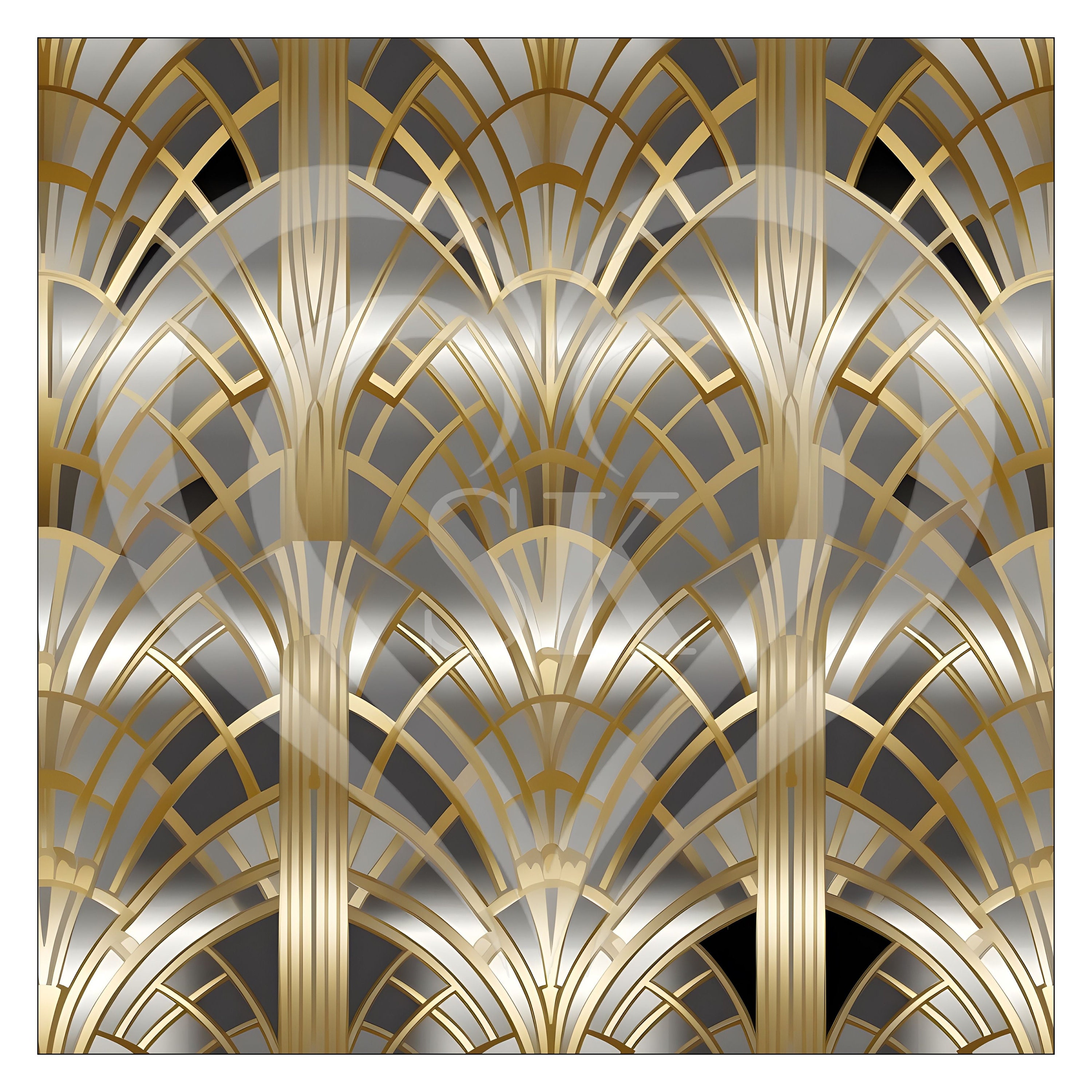 Silver Gold Art Deco DIGITAL PAPER Tiles Wallpaper Backgrounds Foil ...