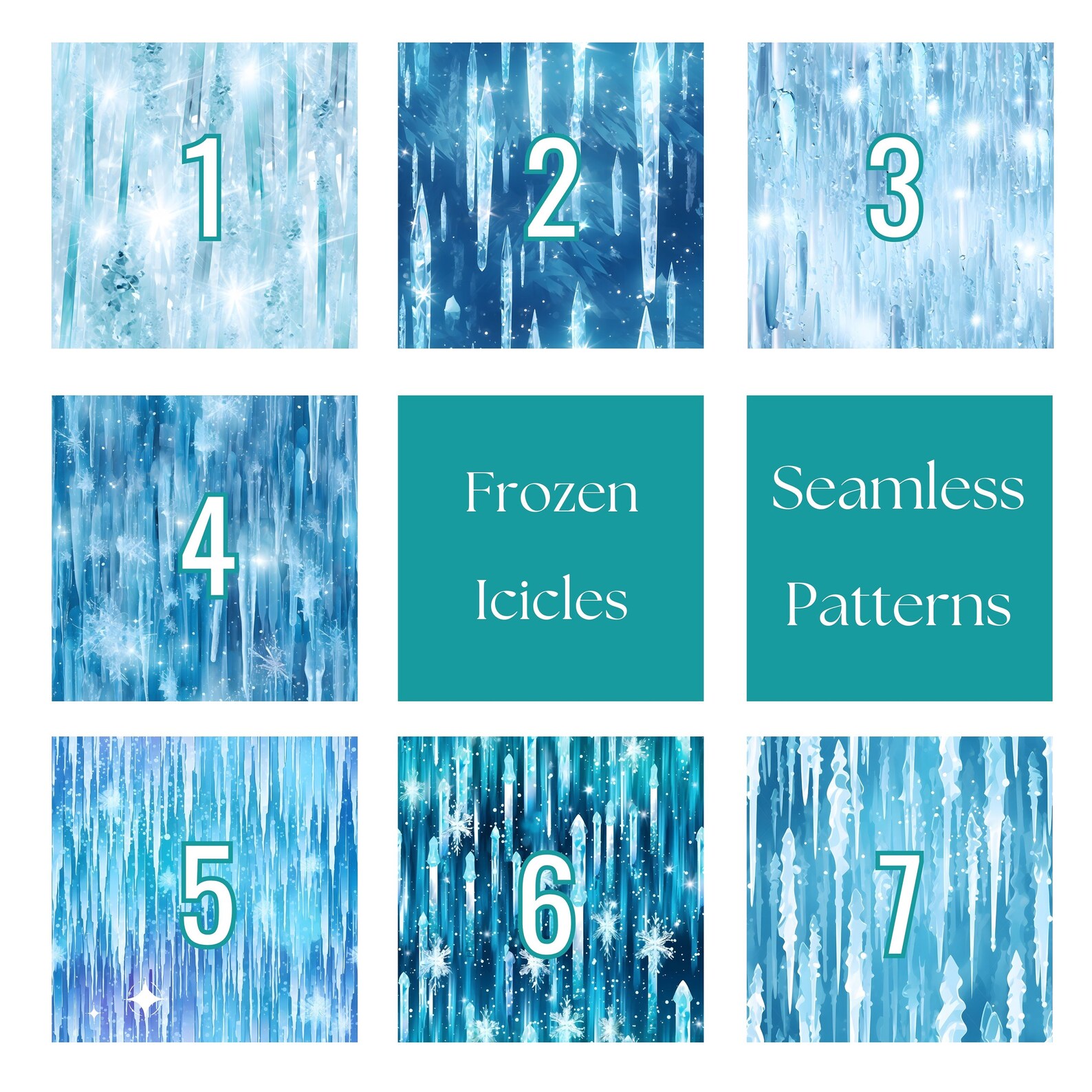 Frozen Icicles Seamless DIGITAL PAPER | Enchanted Winter Holiday Papers ...