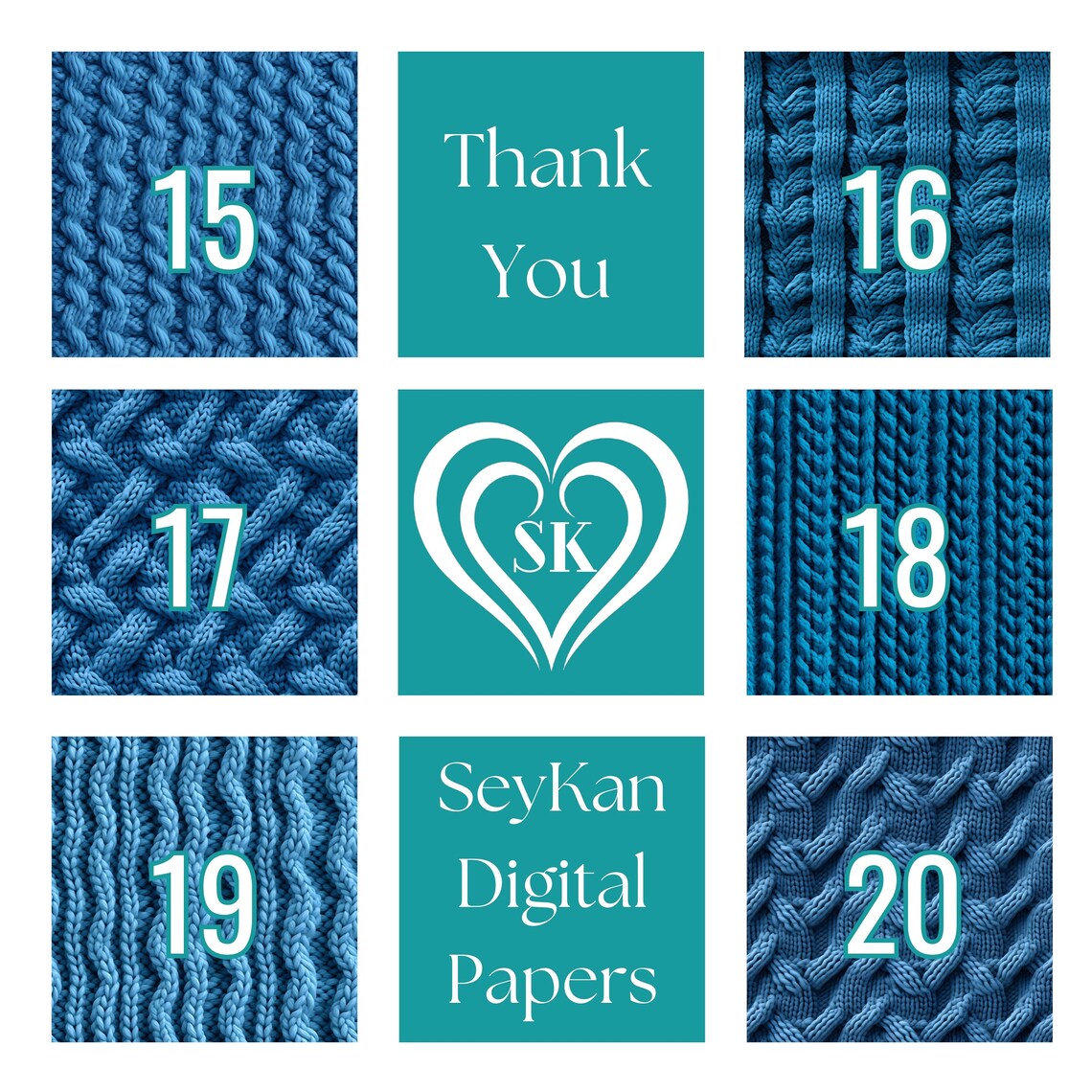 Blue Knit Texture DIGITAL PAPER Knitted Wool Sweater Jumper Background ...