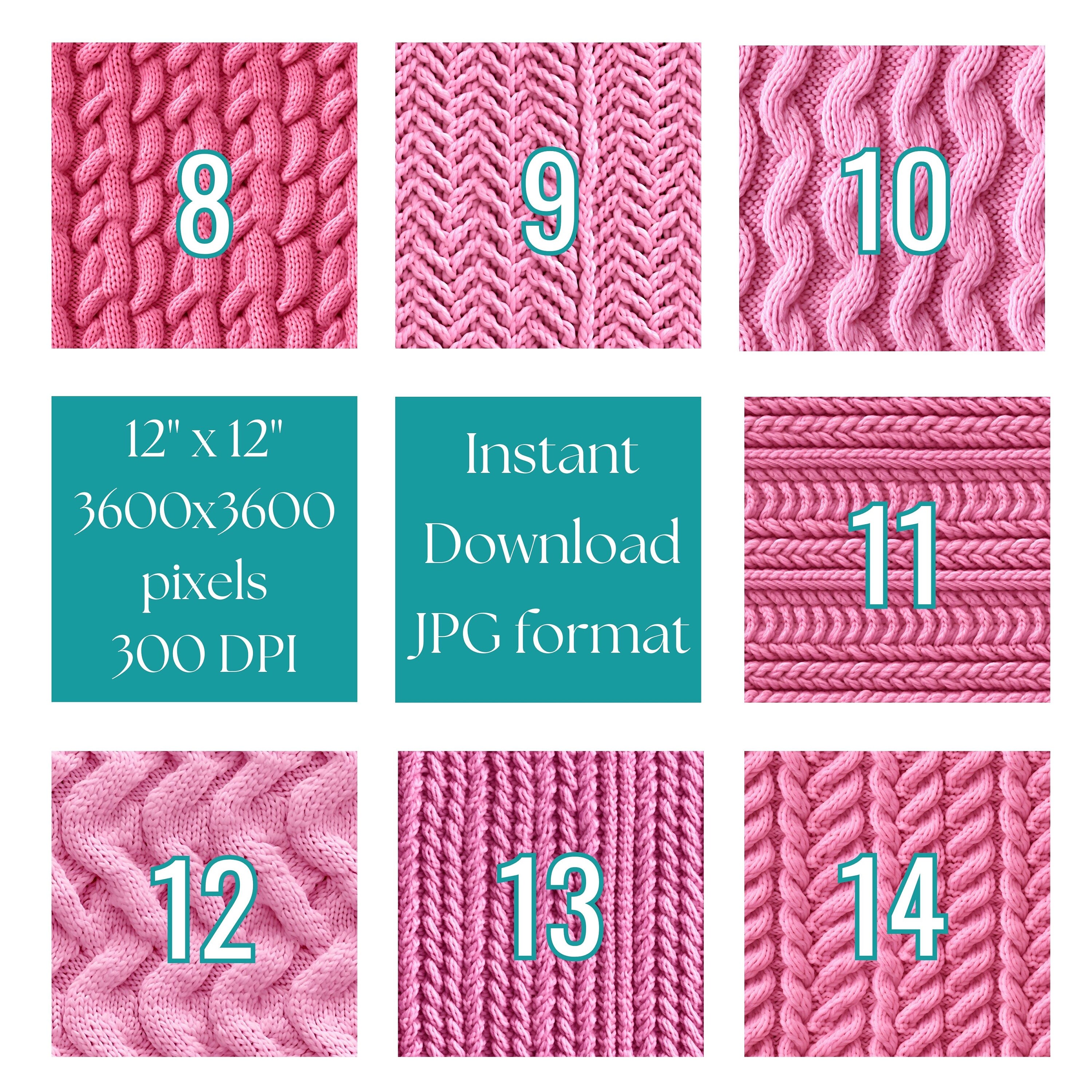 Pink Knit Texture DIGITAL PAPER Knitted Wool Sweater Jumper Background ...