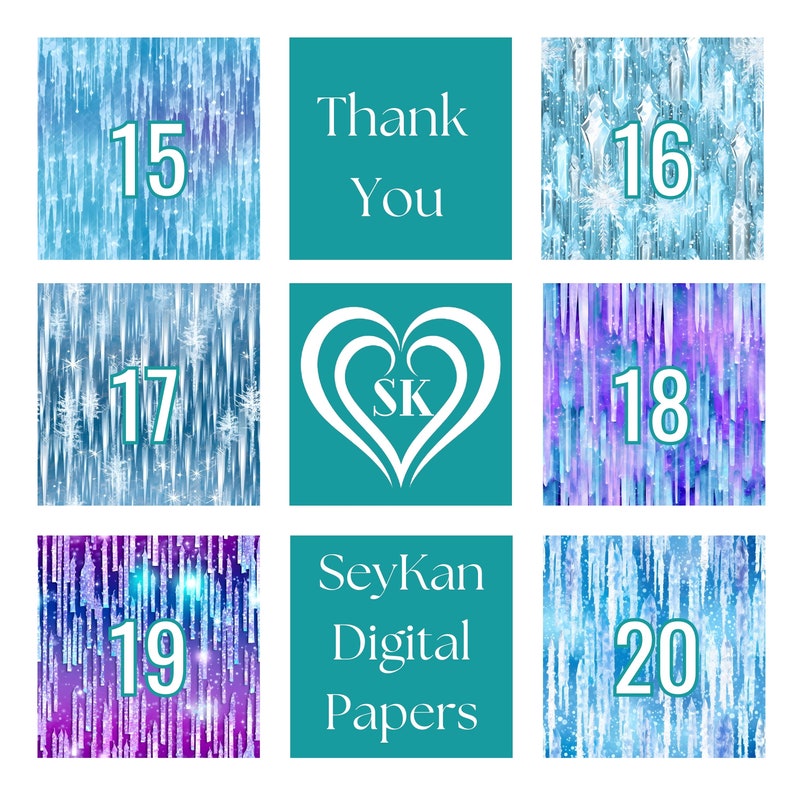 Frozen Icicles Seamless DIGITAL PAPER | Enchanted Winter Holiday Papers ...