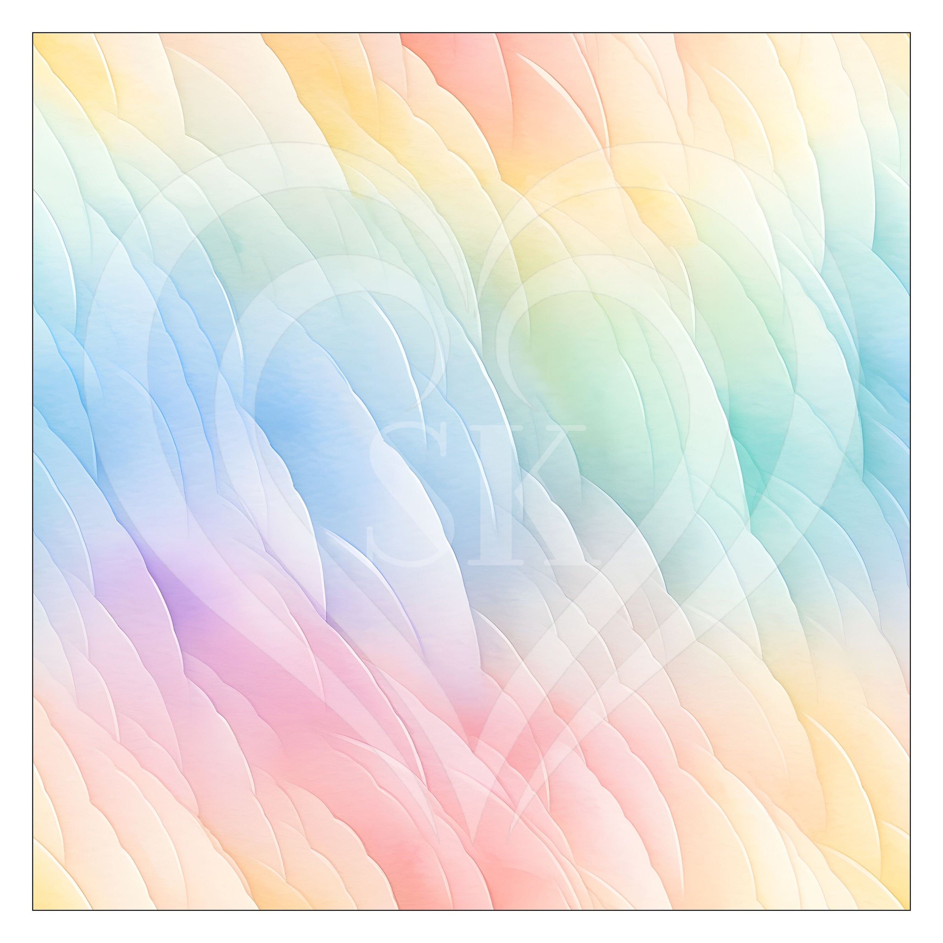Pastel Rainbow Watercolor DIGITAL PAPER Ombre Marbling Clouds Texture ...