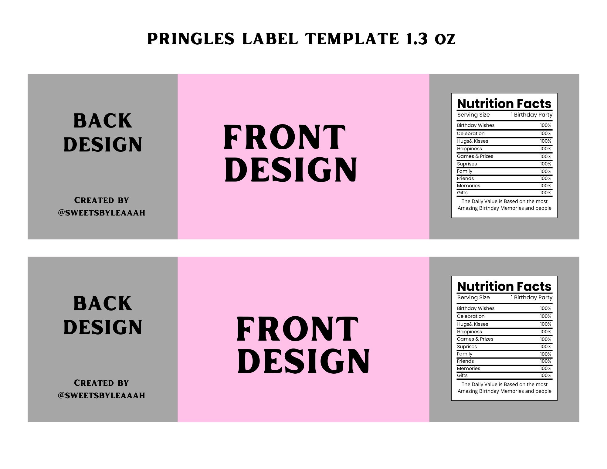 Pringles Label Template - Etsy