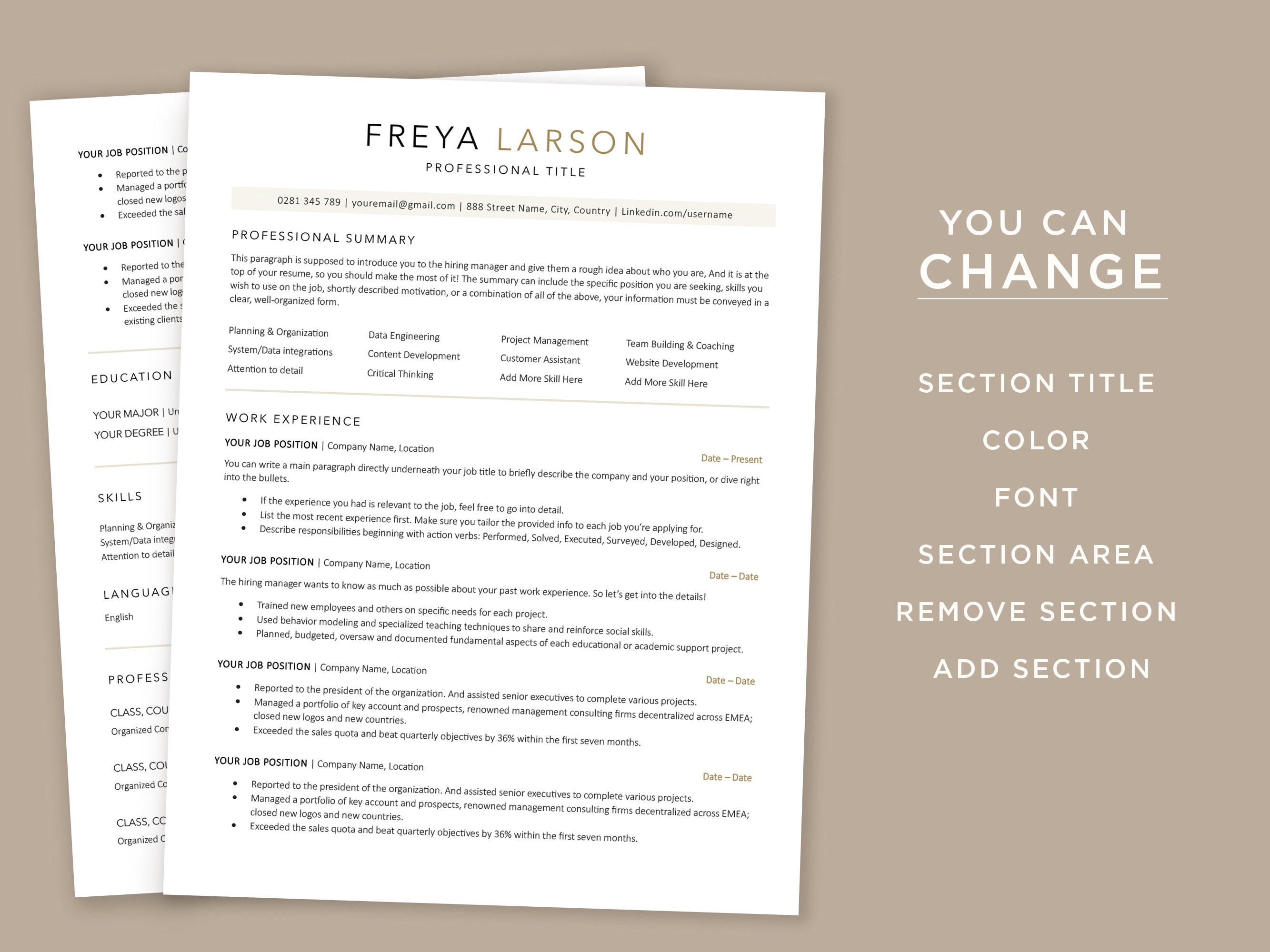 ATS Friendly Resume Template for Microsoft Word ATS Resume - Etsy