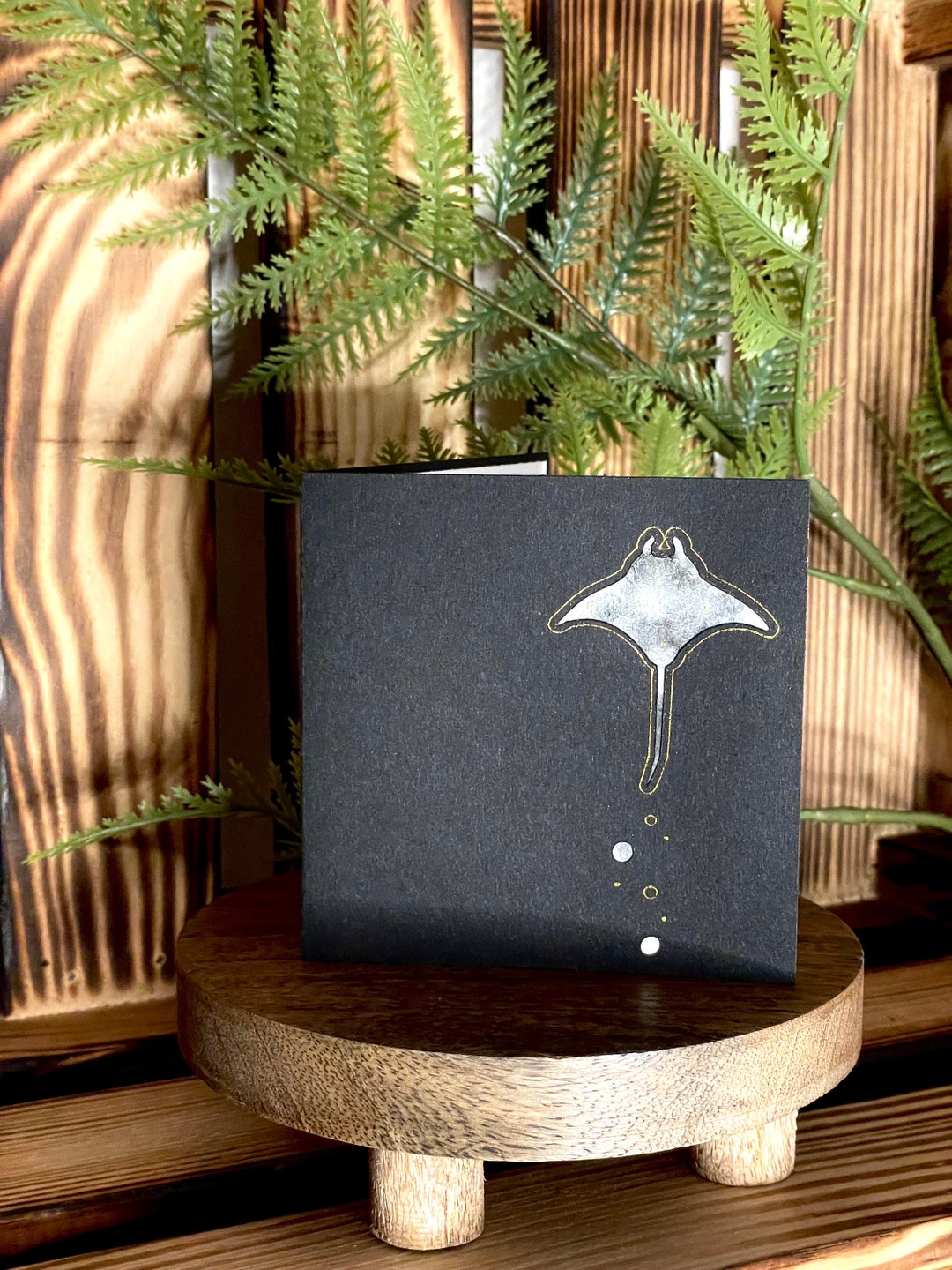 Card With Stingray Motif Manta Rays Sea Motif Birthday Card Animal Card ...