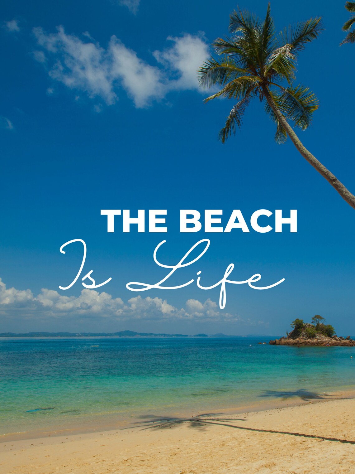 Beach Digital Print Download Beach is Life With the Ocean and Palm ...