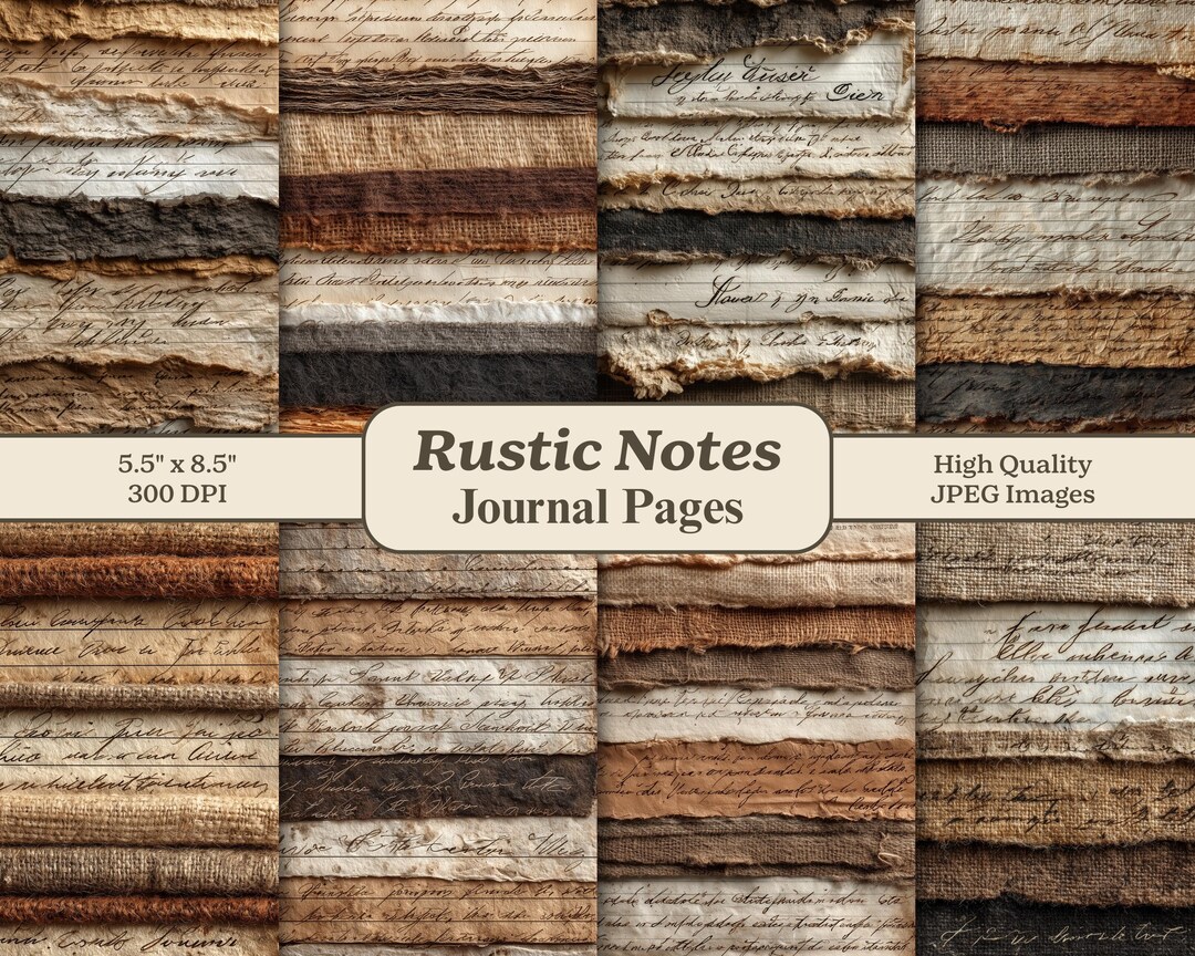 Rustic Grungy Distressed Lined Notebook Junk Journal Half Pages ...