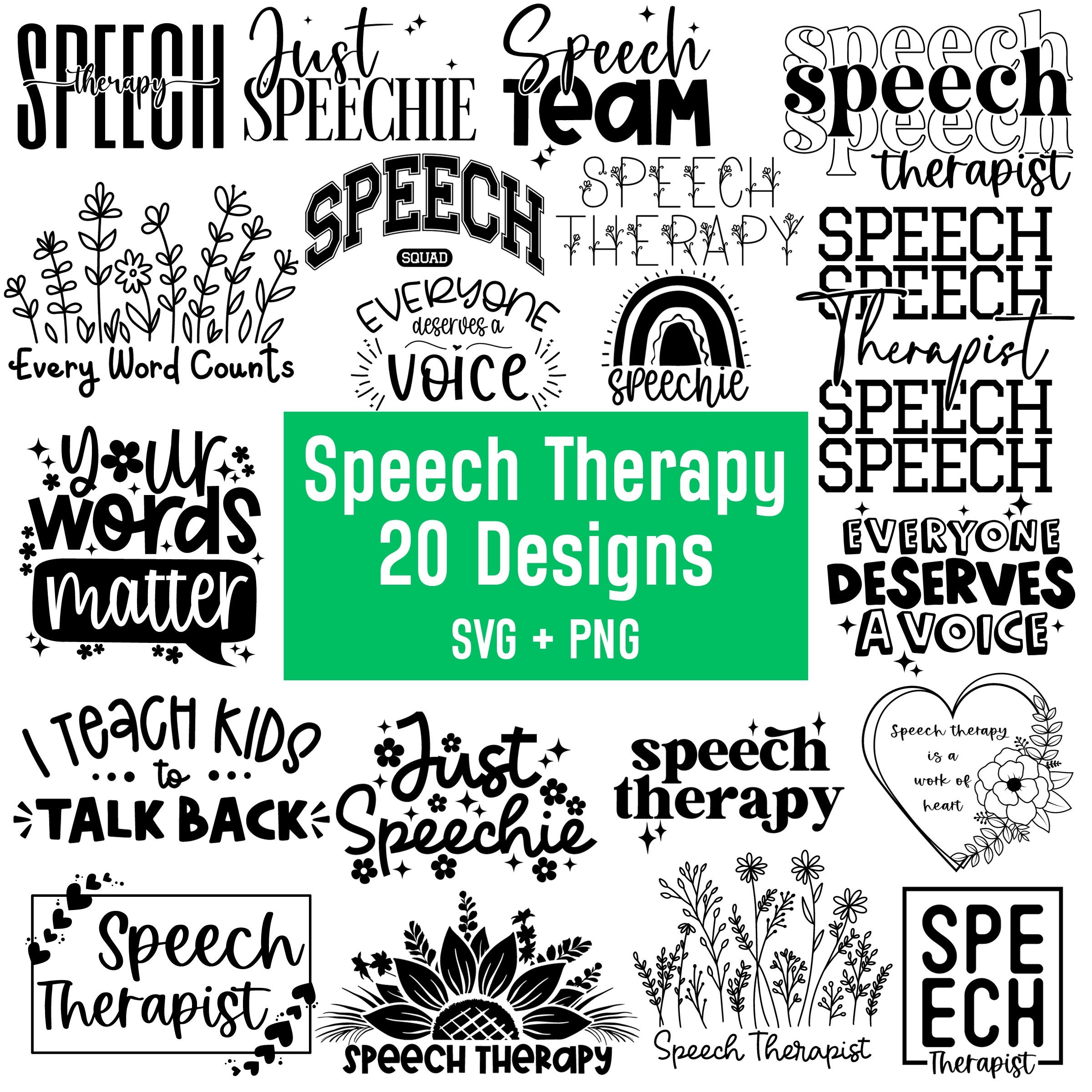 Speech Therapy Svg Bundle, Speech Therapist Svg, Speech Language ...