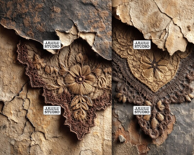 Vintage Rustic Floral Lace Ornate Damask Wallpaper Junk Journal Pages ...