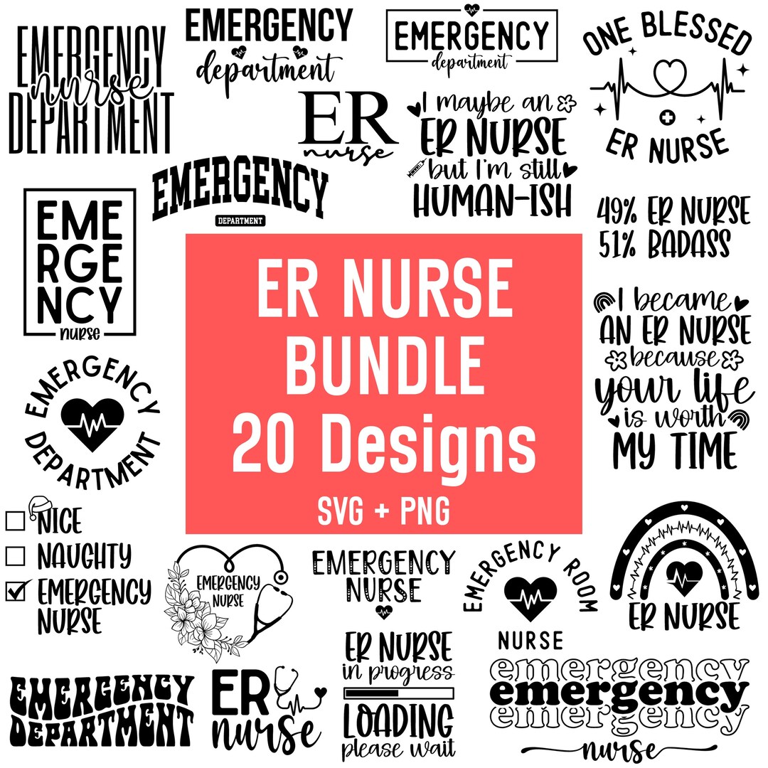 ER Nurse Svg Bundle, Emergency Department Nurse Svg, Emergency Room ...