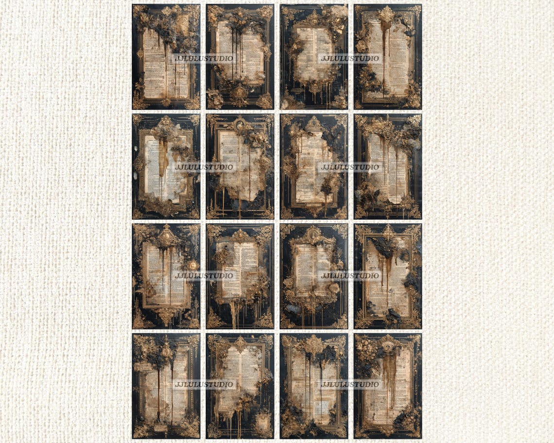 Dark Academia Junk Journal Pages, Printable Vintage Victorian Frame ...
