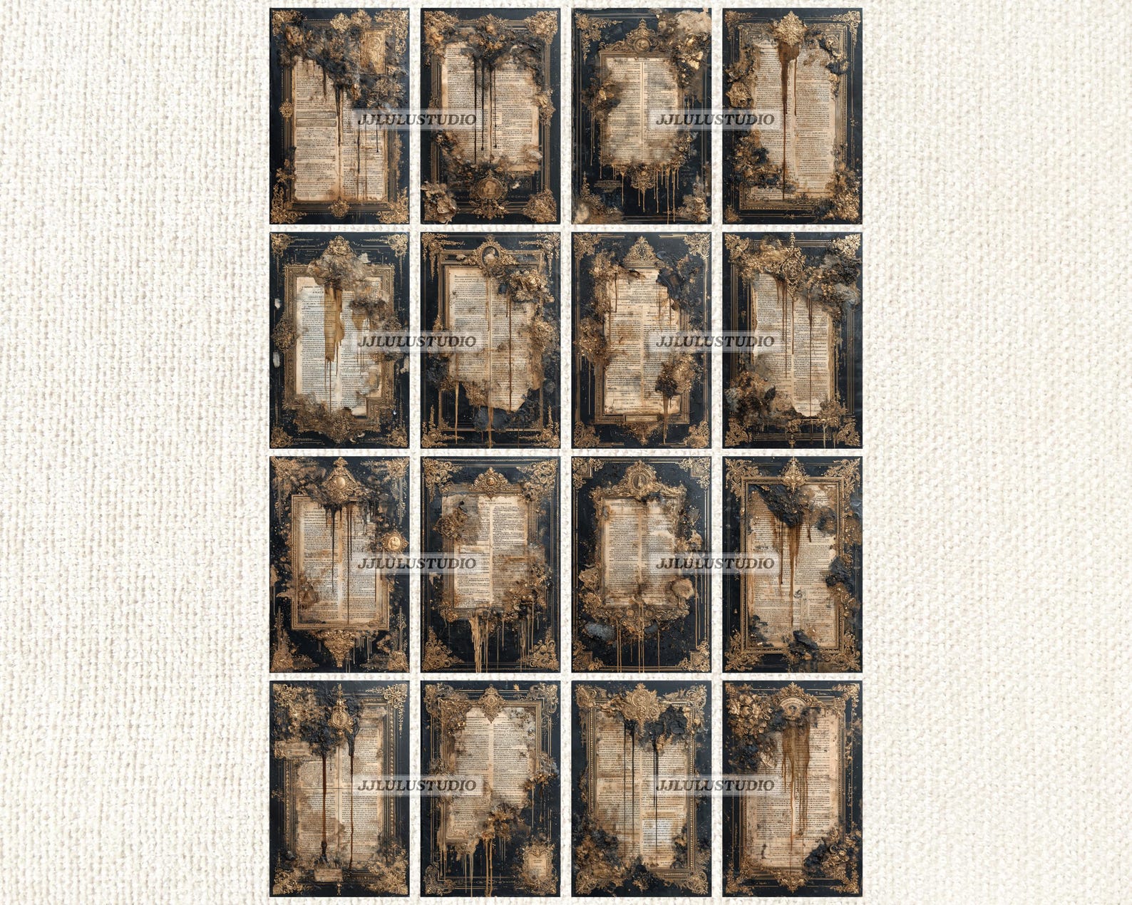 Dark Academia Junk Journal Pages, Printable Vintage Victorian Frame ...