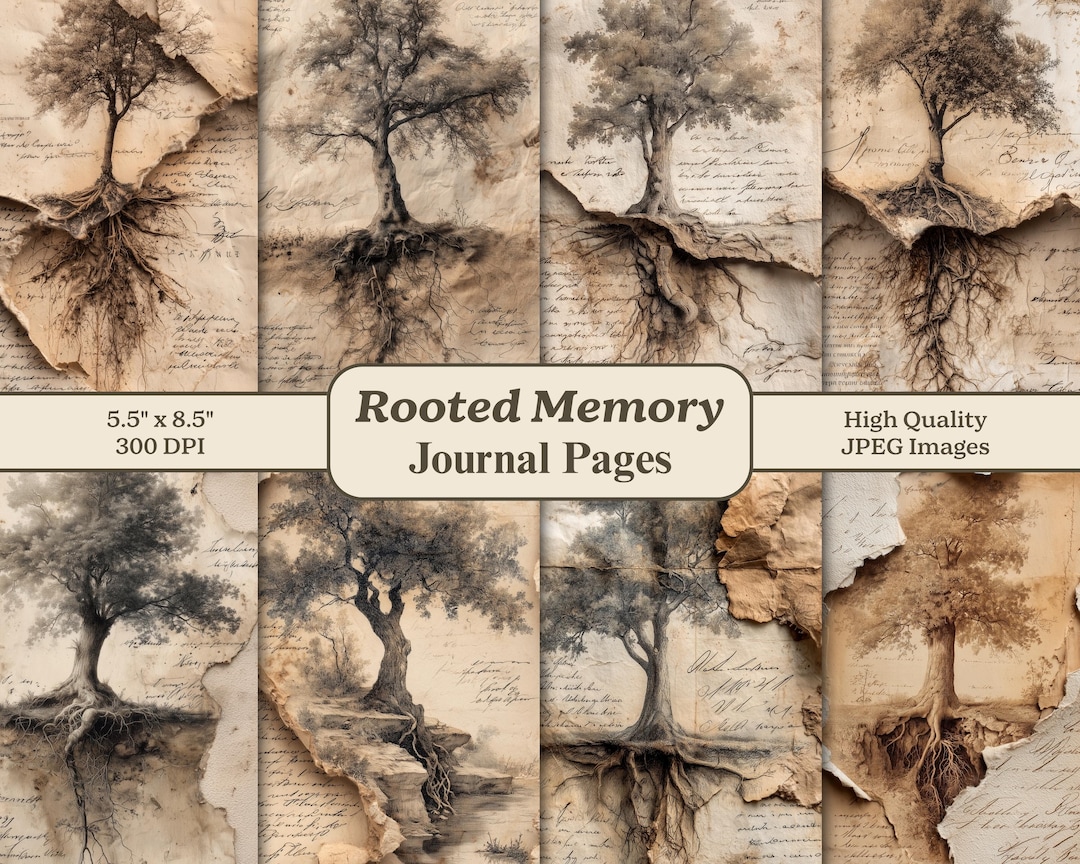 Deep Roots Tree Junk Journal Pages, Nature Printable Scrapbook Mixed ...