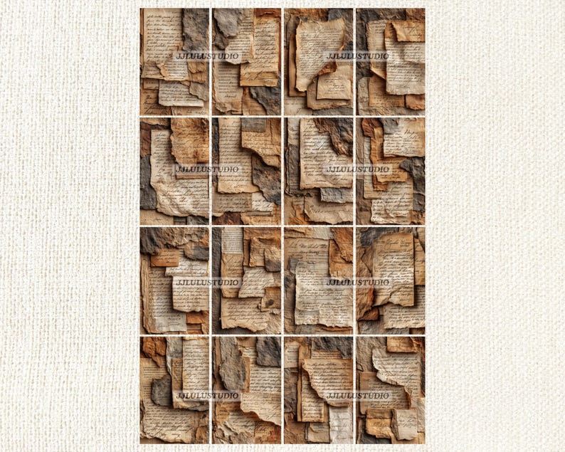 Rustic Vintage Handwriting Collage Notebook Junk Journal Pages ...