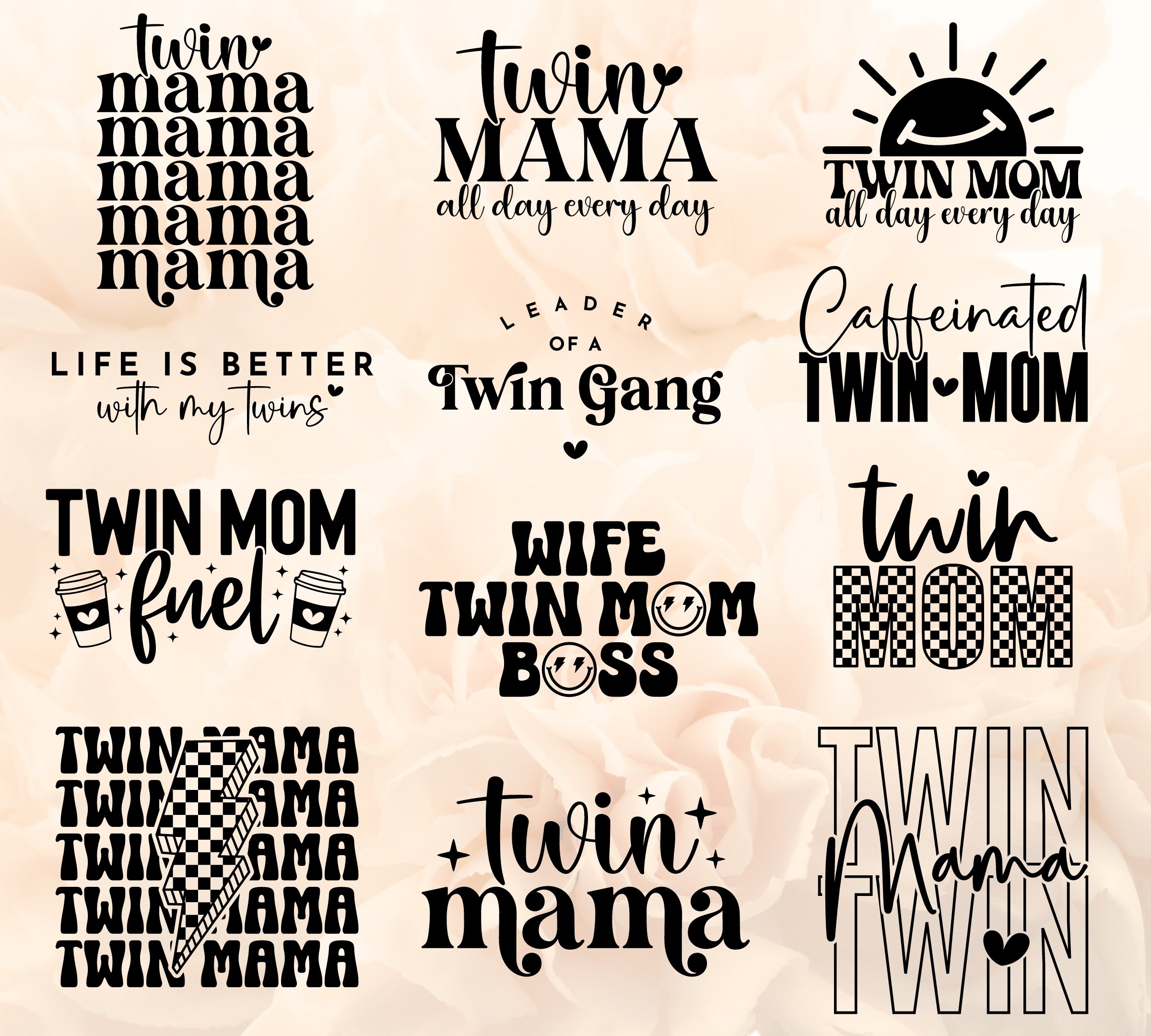 Twin Mama Svg, Twin Mom Svg Bundle, Twin Mama Shirt Svg, Mother of ...