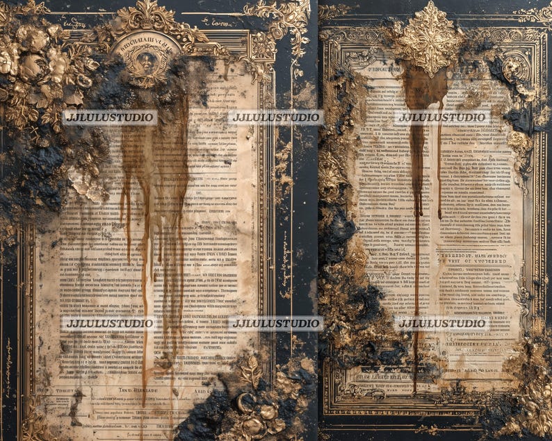 Dark Academia Junk Journal Pages, Printable Vintage Victorian Frame ...
