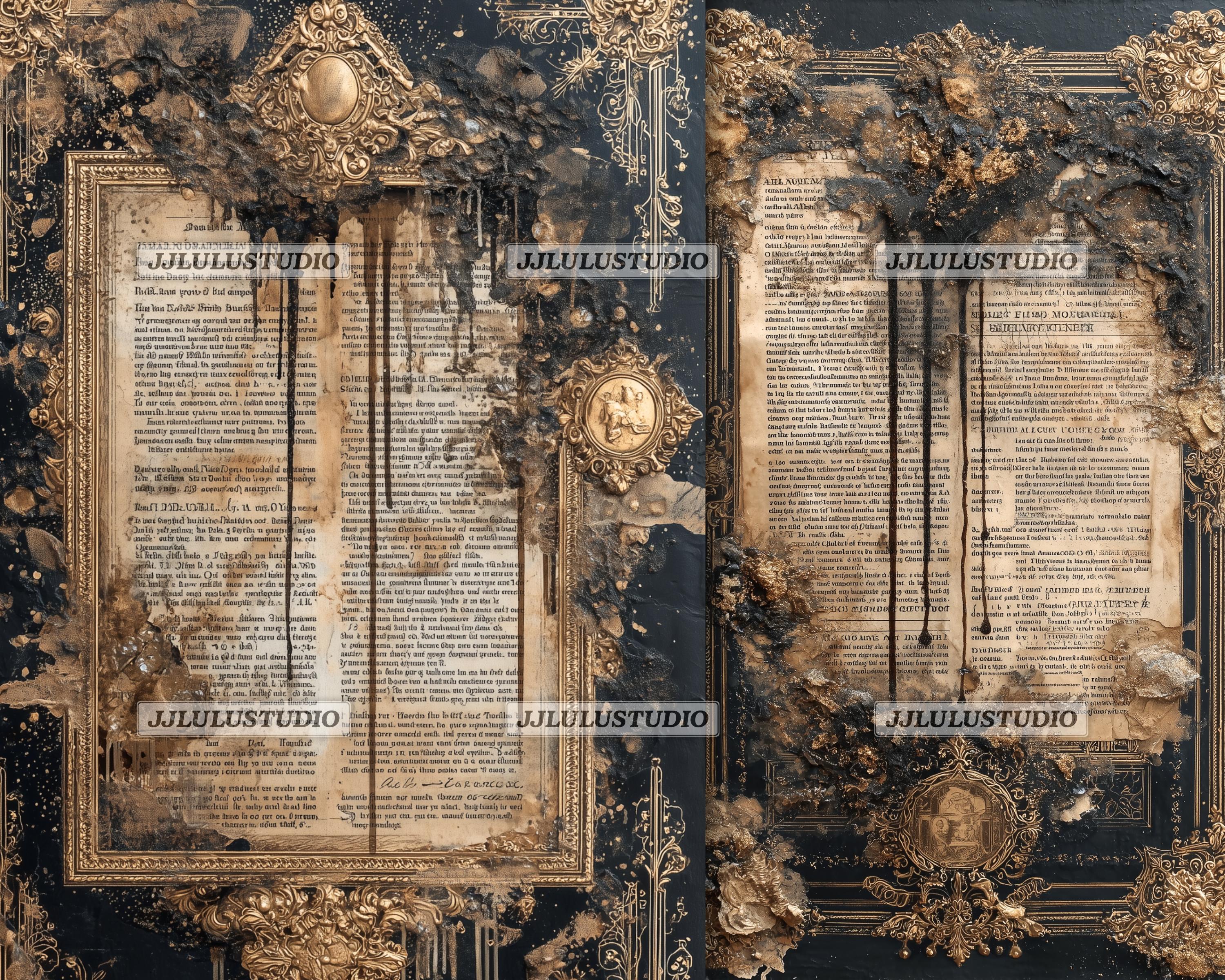 Dark Academia Junk Journal Pages, Printable Vintage Victorian Frame ...