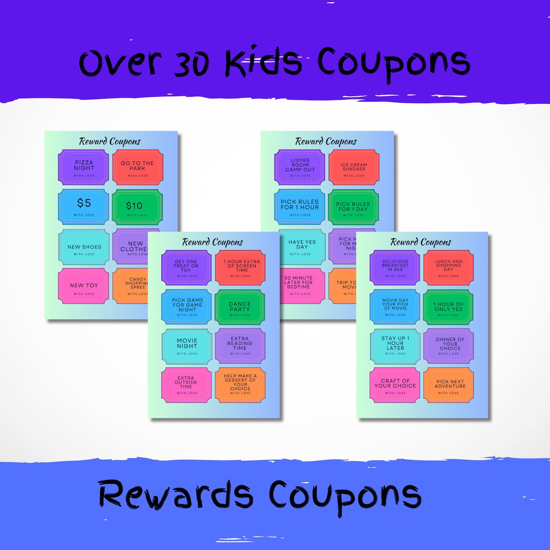 Kids Reward Coupons Digital Product Kids Reward Coupons Digital Product ...