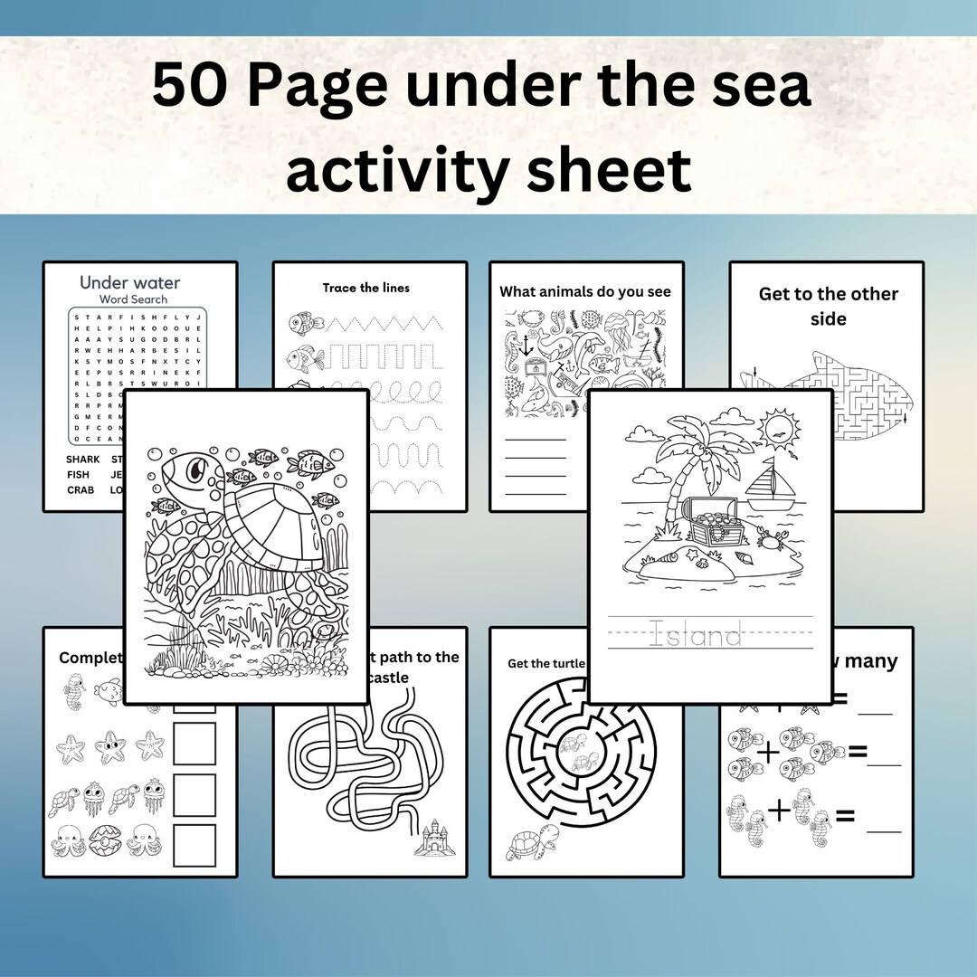 Under the Sea Themed Activity Sheets Ocean Themed Activity Sheets ...