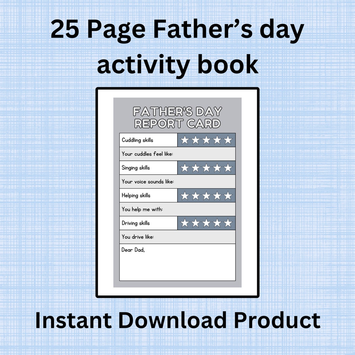 Father's Day Activity Book Printable Father's Day Activity Book Digital ...