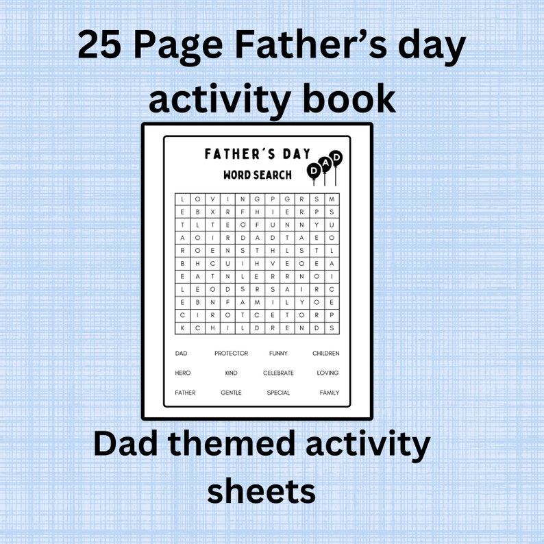 Father's Day Activity Book Printable Father's Day Activity Book Digital ...