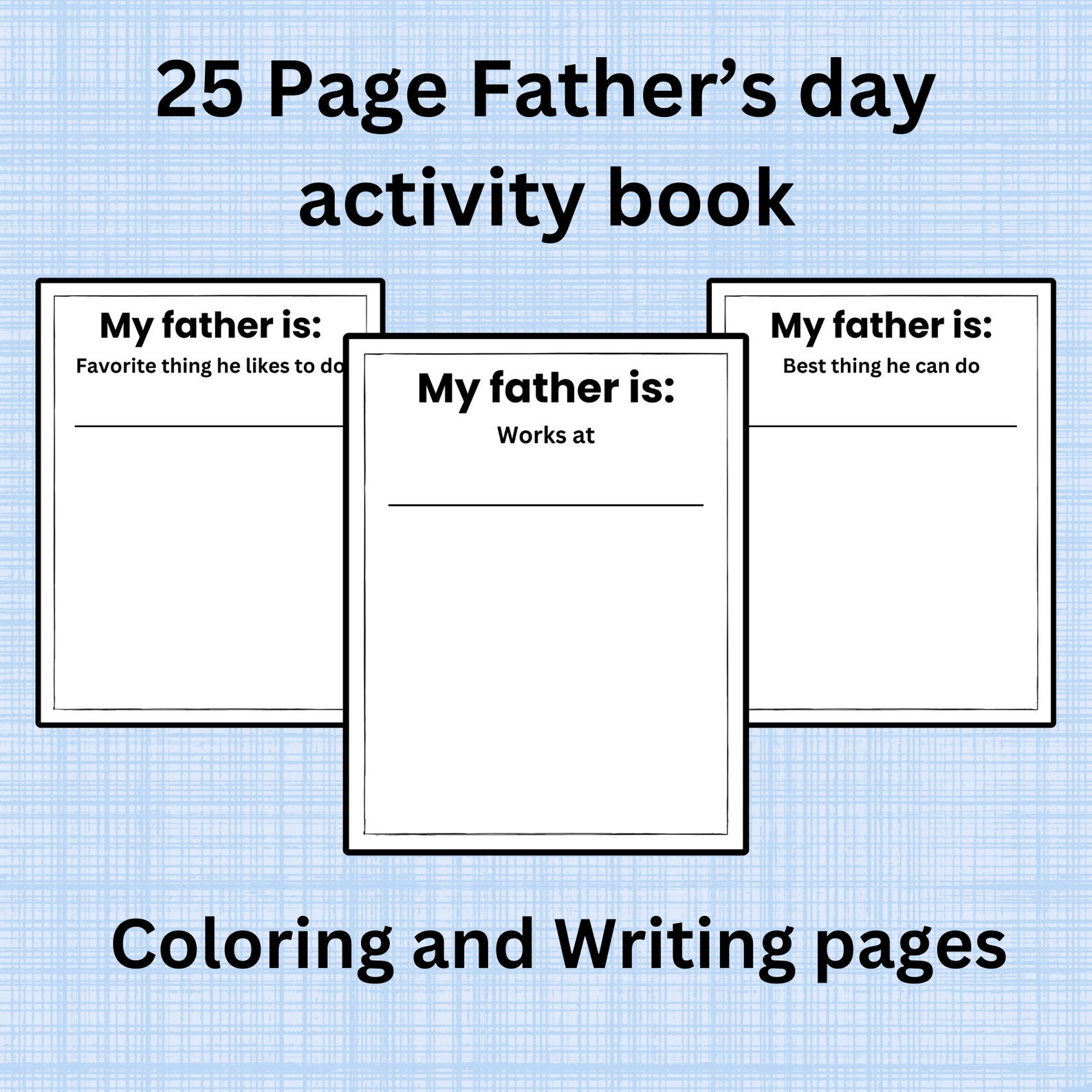 Father's Day Activity Book Printable Father's Day Activity Book Digital ...