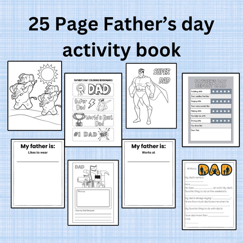 Father's Day Activity Book Printable Father's Day Activity Book Digital ...