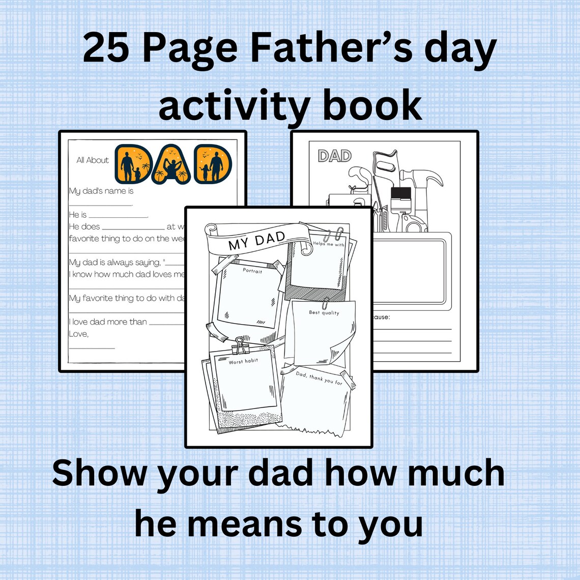 Father's Day Activity Book Printable Father's Day Activity Book Digital ...