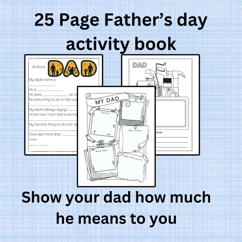 Father's Day Activity Book Printable Father's Day Activity Book Digital ...
